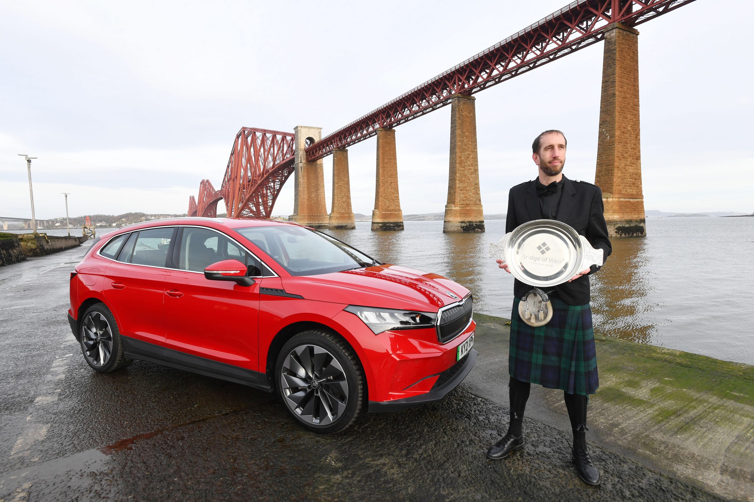 Scottish Car of the Year 2021, the Skoda Enyaq, pictured beside the ...