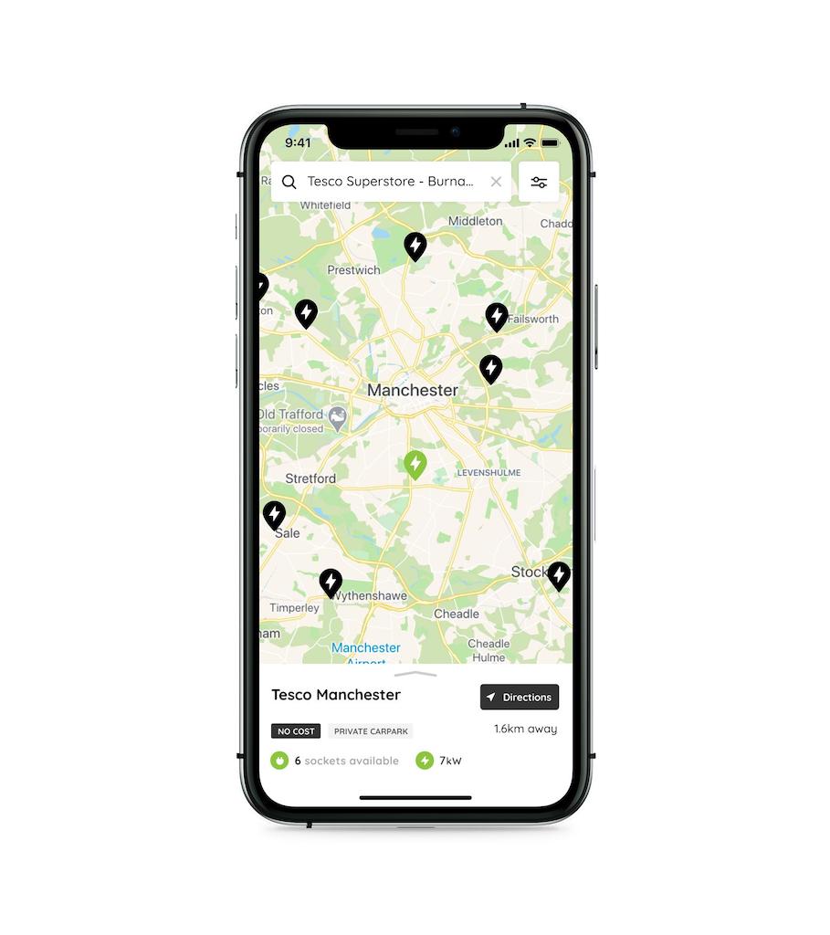 Pod Point App – Map – Car Indicators